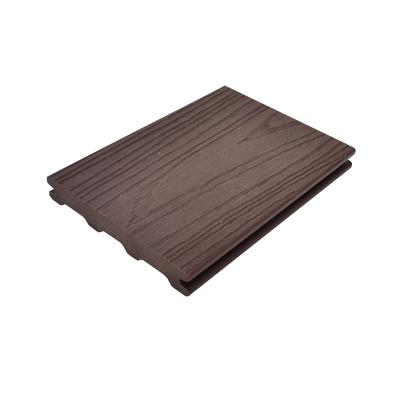 China Waterproof Anti Slip Outdoor WPC Deck Tile Board Flooring Wood Plastic Co-extrusion 3D Wood Grain WPC Composite Decking for sale