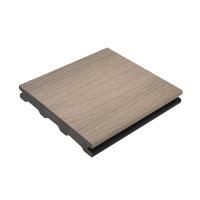China Waterproof Anti Slip Outdoor WPC Deck Tile Board Flooring Wood Plastic Co-extrusion 3D Wood Grain WPC Composite Decking for sale