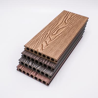 China 148*23mm WPC Decking Hot Sale Outdoor Wood Plastic Composite Floor 3D Embossing Texture Waterproof Deck Floor for sale