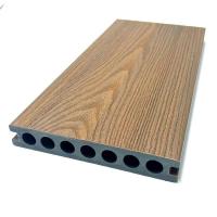 China 140*23mm WPC Composite Decking Board with Round Hole Structure Waterproof and Low Maintenance for Outdoor Garden Flooring for sale