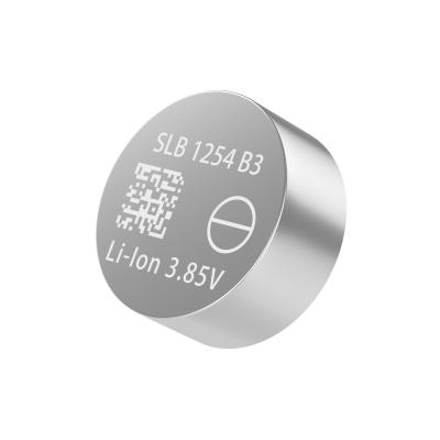 China Lithium Ion Rechargeable Button Cell Battery 1254 3.85V 75 MAh For Medical Equipments for sale