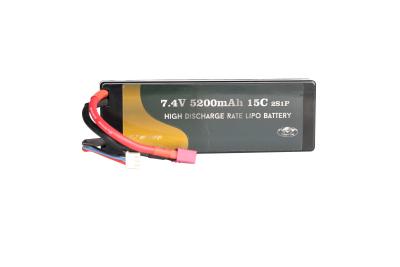 China 7.4V 5200mAh 15C Hight Power Rate Lithium Ion Battery With Dean-Style T Connector For Car Truck Boat Vehicles for sale