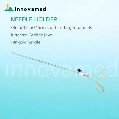 China ​INNOVAMED 33CM/36CM/45CM SURGICAL NEEDLE HOLDER WITH GOLD HANDLE for sale