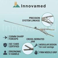 China STORZ 330MM STAINLESS STEEL LAPAROSCOPIC EQUIPMENT V SHAPE SURGERY NEEDLE HOLDER for sale