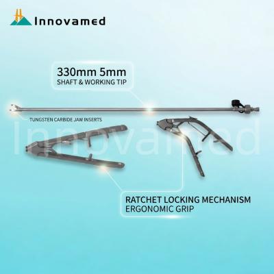 China LAPAROSCOPIC PISTOL GRIP NEEDLE HOLDER 5MM 330MM TUNGSTEN CARBIDE JAWS RATCHET LOCKING 360 DEGREE ROTATION for sale