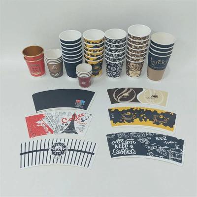 China Customizable Paper Cup Fans for  Disposable paper cups with Flexographic Printing for sale