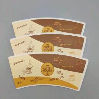 China PE coated paper cup fan for  disposable hot coffee and cold beverage paper cup for sale