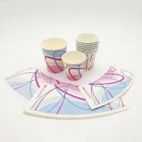 China Single Side PE Coated Raw Material 1-7 Colors Paper Cup Fans Using Cold Beverages for sale