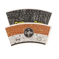 China Disposable PE Coated Printing Die-cutting Paper Cup Fan For Coffee Tea Cups for sale