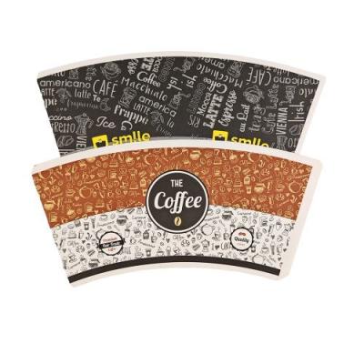 China Disposable PE Coated Printing Die-cutting Paper Cup Fan For Coffee Tea Cups for sale