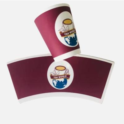 China Colorful Heat Insulation Paper Cup Blanks With Offset Printing SIngle Double PE Coated for sale