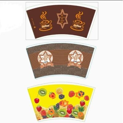 China Flexography Printing Paper Fan heavy Weight Custom Logo Coffee Cup Smooth Surface Paper Cup Fan for sale
