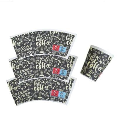 China Custom Printed Hot Beverage Drink White Paper Coffee Cup Fan With PE Coated for sale
