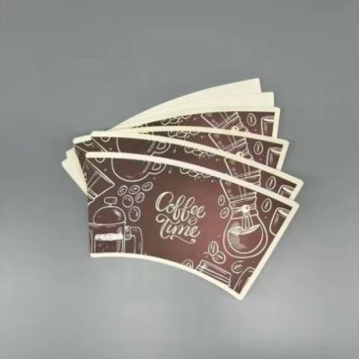 China PE PLA Coated Food Grade Wholesale Price Single Custom Logo Fan Hot Coffee Raw Material for sale