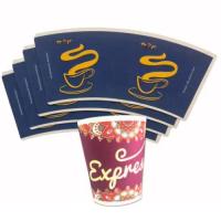 China Factory Wholesale Customized Logo Acceptable Raw Material Paper Cup Fan Hot Cold Drinks for sale