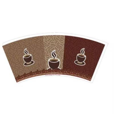 China Heat InsulationDelivery Single Double PE Coated Raw Material Coffee Paper Cup Fan For Hot Coffee for sale