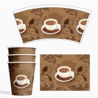 China Customized Die-Cutting Food Grade Disposable Single PE Coated Paper Cup Raw Material Paper Cup Fans for sale