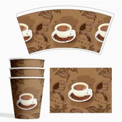 China Customized Die-Cutting Food Grade Disposable Single PE Coated Paper Cup Raw Material Paper Cup Fans for sale