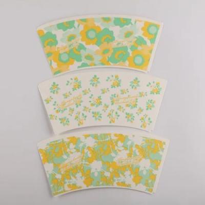 China Food Grade Customized Design Eco-Friendly PE Coated Paper Cup Fan for Beverage Juice Cup for sale
