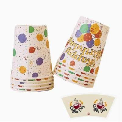 China Compostable Biodegradable Paper Cup Fan Flexo Printing Paper Fan Cup Paper Raw Material for sale