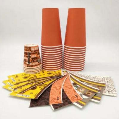 China FSC 4oz 6oz 8oz Various Colors Disposable Single Wall Blanks Paper Cup Fan Customized Logo for sale