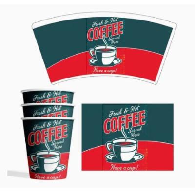 China Hot Sale Customized Size 100% Virgin Wood Pulp Printing PE Coated Paper Cup Fan for sale
