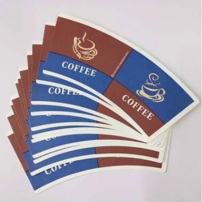 China Custom Flexo Printing APP 80z 10oz 12oz 16oz Single Double Wall PE Coated Paper Cups Fan for sale
