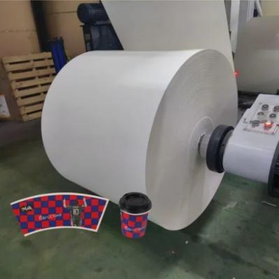 China Waterproof Greaseproof PE Coated Cup Stock Paper Raw Material Bottom Lamination Paper Roll for sale
