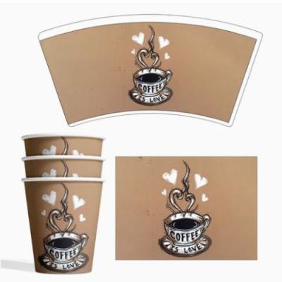China Ice Cream Coffee Cup Container Logo Custom PE PLA Materials for Making Rolled Paper Cups Fan for sale