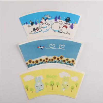 China 1-7 Colors Food Grade 8-Ounce 12-Ounce Disposable Hot and Cold Drink Paper Cup Fan for sale