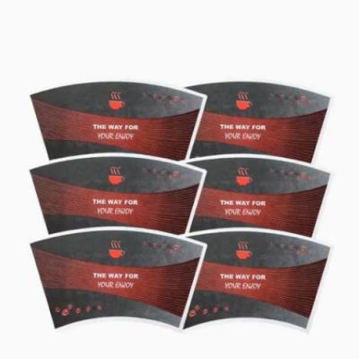 China 1-7 Various Colors PE PLA Coated Raw Material Handle Coffee Tea Cup Paper Fan Designs for sale