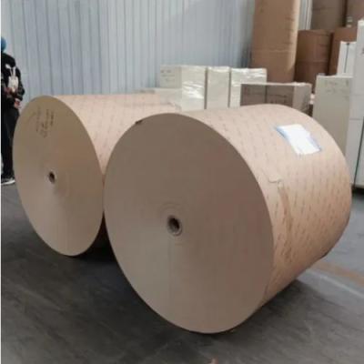 China Recycled Greaseproof Brown Kraft Paper Roll Cup Raw Material PE Paper Laminated Rolls for sale