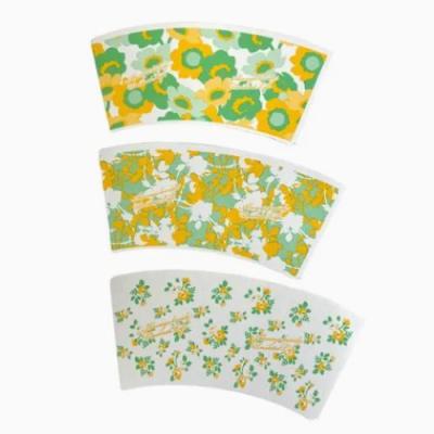China Custom Flexo Printing Paper Coffee Cups Disposable Paper Cup Paper Fan FSC Certification for sale