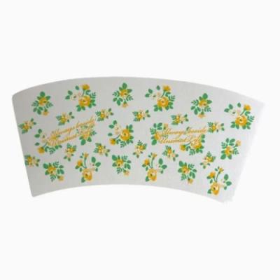 China 170grams 6oz Cutted and Printed Single PE Coated Paper Cup Fan Hot Cold Drinks for sale