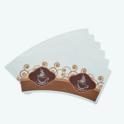 China FSC Heat Insulation Packaging Custom Print Single PLA Logo Coated Printed Paper Cup Fan for sale