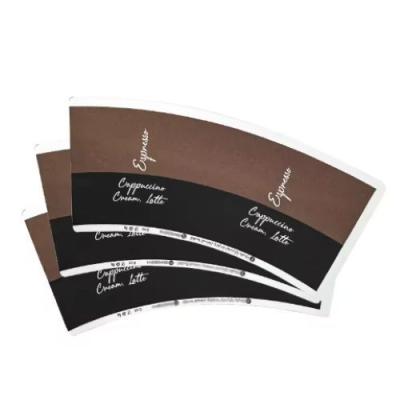 China Custom Printed Logo Disposable Coffee Paper Cup Fan Made from Sustainable Materials for Environmentally Friendly Marketing for sale