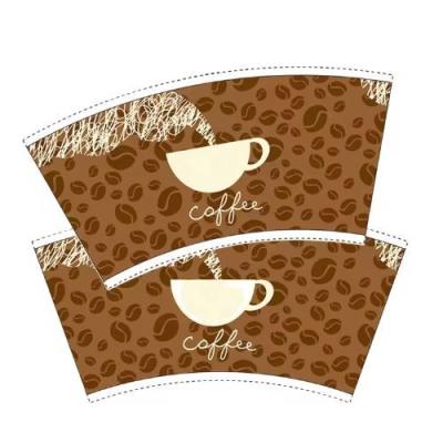 China Custom Printed Food Grade Disposable Paper Cup Fan Biodegradable and Suitable for Hot Coffee Packaging Available in Different Sizes for sale