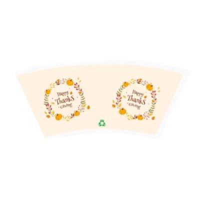 China Waterproof and Greaseproof Paper Cup Fan Made Using Flexo Offset Printing Coated PE PLA Material Ideal for Coffee Paper Cups for sale