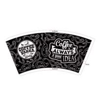China Greaseproof Heat Insulation Paper Cup Fan Available in Multiple 1-7 Colors Custom Printed for Coffee Shops Lunch Dinner Boxes and Marketing Events for sale