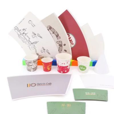 China FSC Certified Paper Cup Fan with Waterproof PLA Coated Custom Design for sale