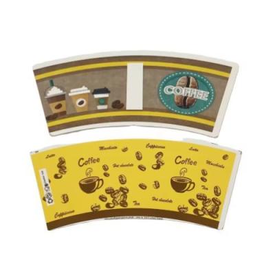 China Paper Cup Fan with Flexographic Printing and Die Cutting for Disposable Coffee and Tea Cups for sale