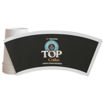 China Flexography Printing Paper Cup Fan Designed with Food Grade FSC Certified Wood Pulp for sale