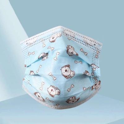 China Blue Printed Anti Virus Disposable Mask 3 Ply Dust Mask Haze Proof For Children for sale