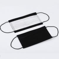 China Adult Black Nonwoven Disposable Flat Mask Three Ply Face Mask Earband 17.5*9.5 for sale