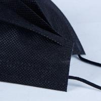 China Adult Black Nonwoven Disposable Flat Mask Three Ply Face Mask Earband 17.5*9.5 for sale