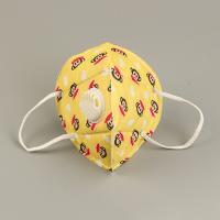 China GB2626-2019 Yellow Lug KN95 Isolation Stereo Foldable Face Mask With Breathing Valve for sale
