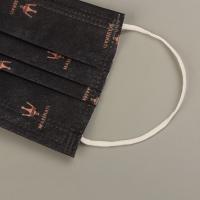 China Black 3 Layer Non Woven N95 Particulate Dust Mask Disposable Mouth Mask 17.5*9.5 for sale
