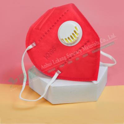 China Red KN95 Melt Blown Foldable Face Mask Protection Against Virus Pollen 5 layers for sale