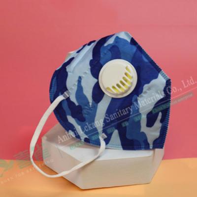 China Five Layer Lug Sterile Camouflage KN95 Civil Face Mask Disposable CE With Valve for sale