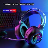 China G97 RGB Luminous 7.1 Surround Sound Wired Gaming Headset with Mic and Volume Control for sale